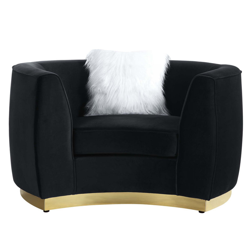 Andrew Home Studio Tejster 48" W Velvet Barrel Chair | Wayfair