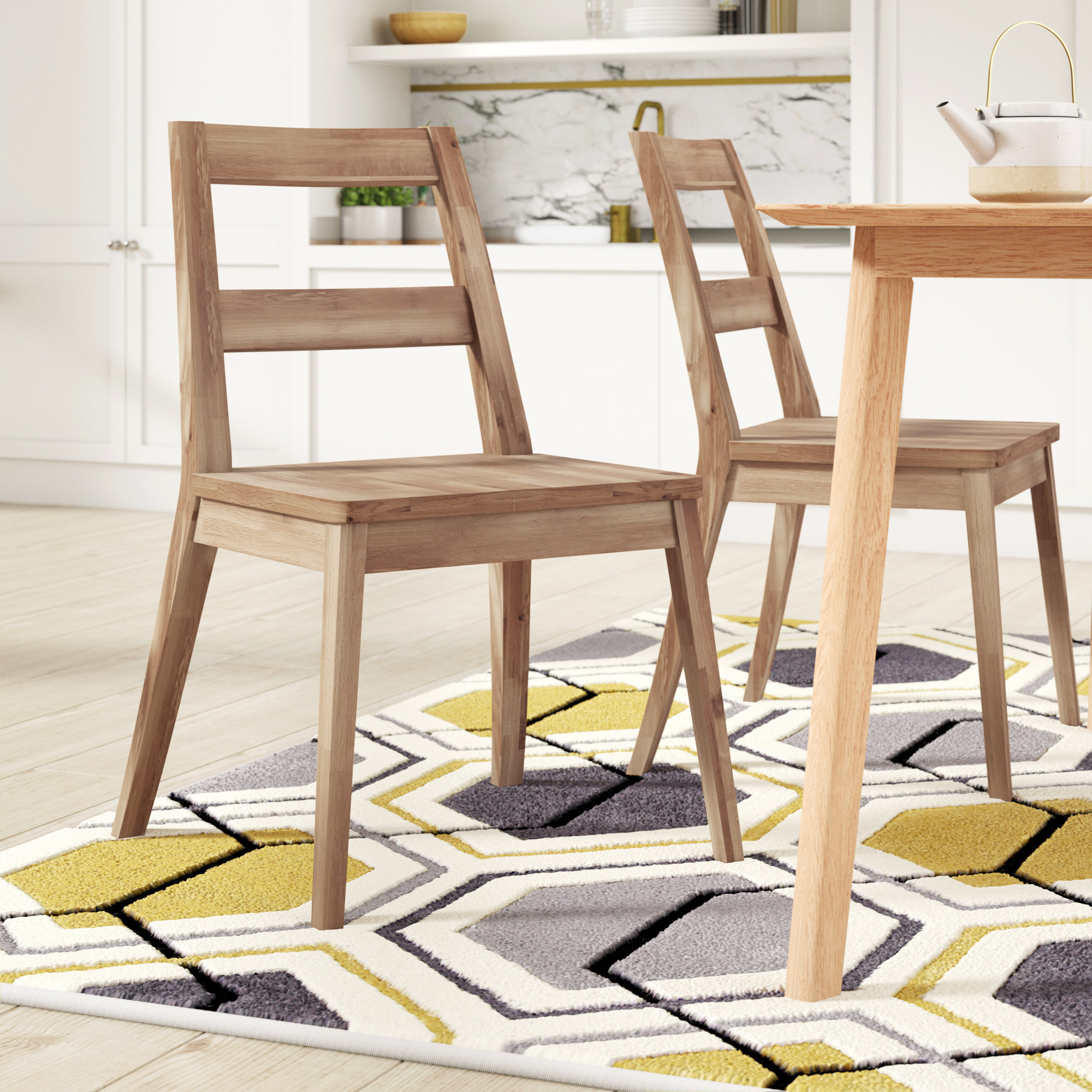 Wrought Studio Warden Ladder Back Side Chair in Oak & Reviews | Wayfair ...