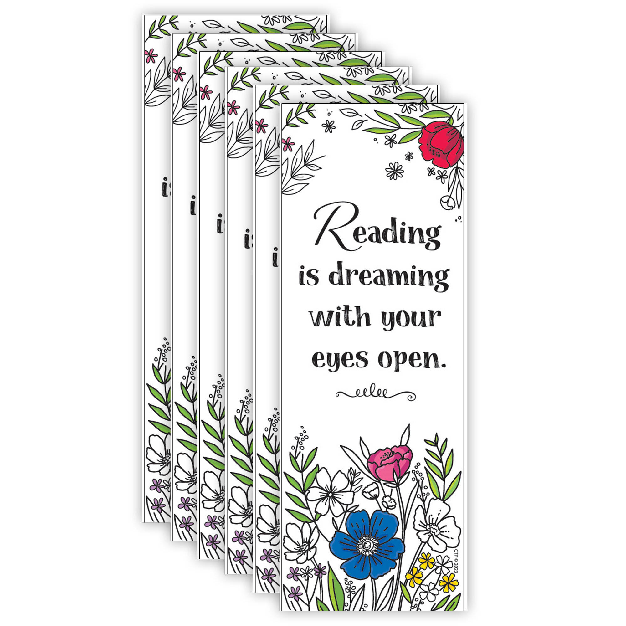 Creative Teaching Press Bright Blooms Bookmark, 30 Per Pack, 6 Packs ...