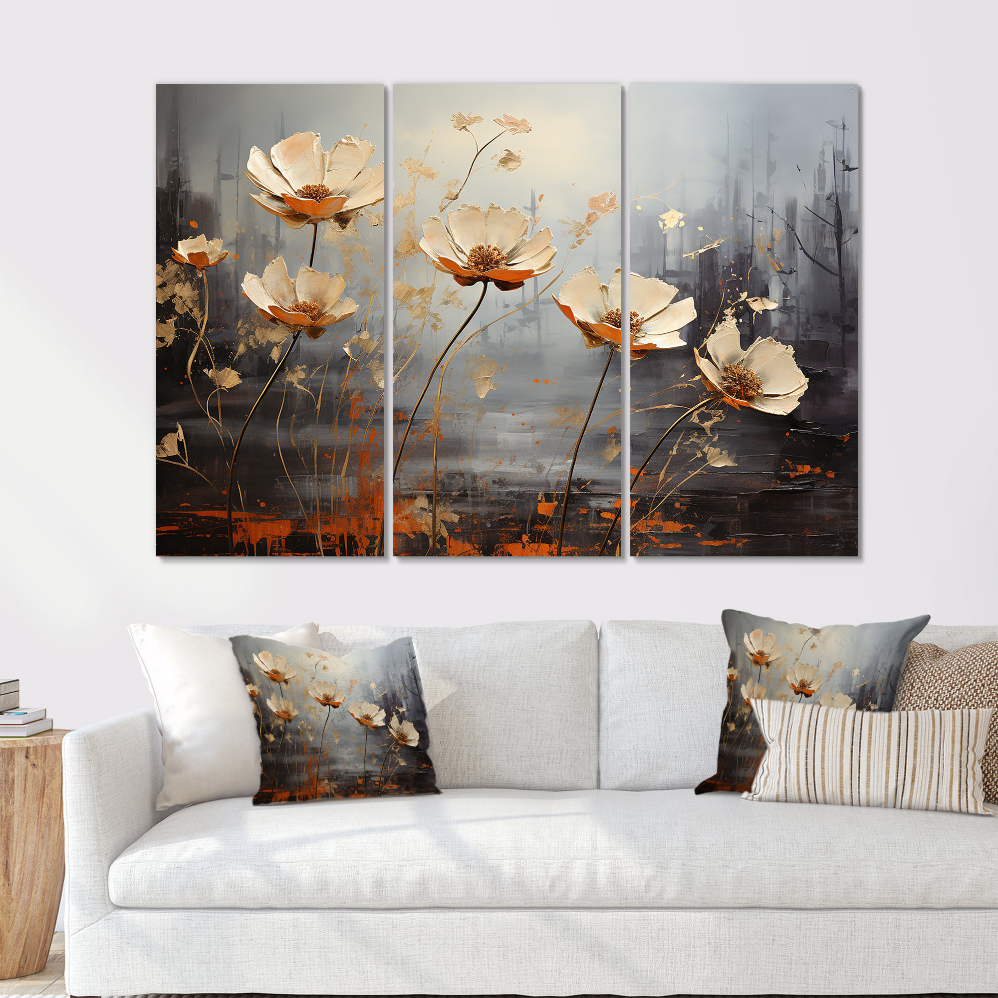 Lark Manor™ Moody Flower Meadows I - Flower Canvas Wall Art Set | Wayfair