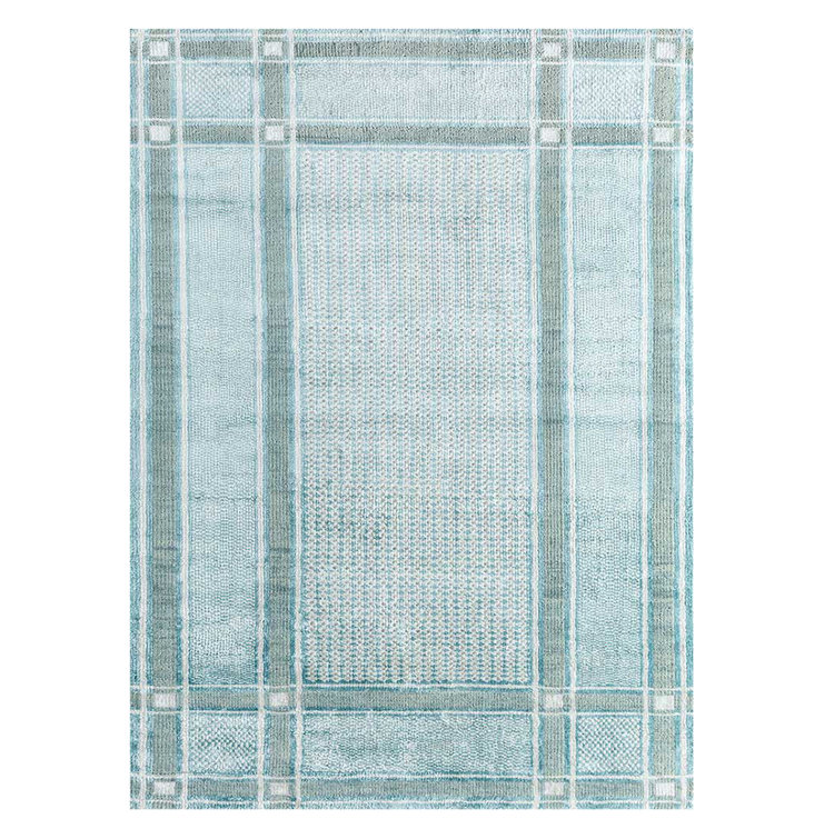 August Grove Napoleon No Pattern Hand Crafted Hand Hooked Blue Area Rug ...