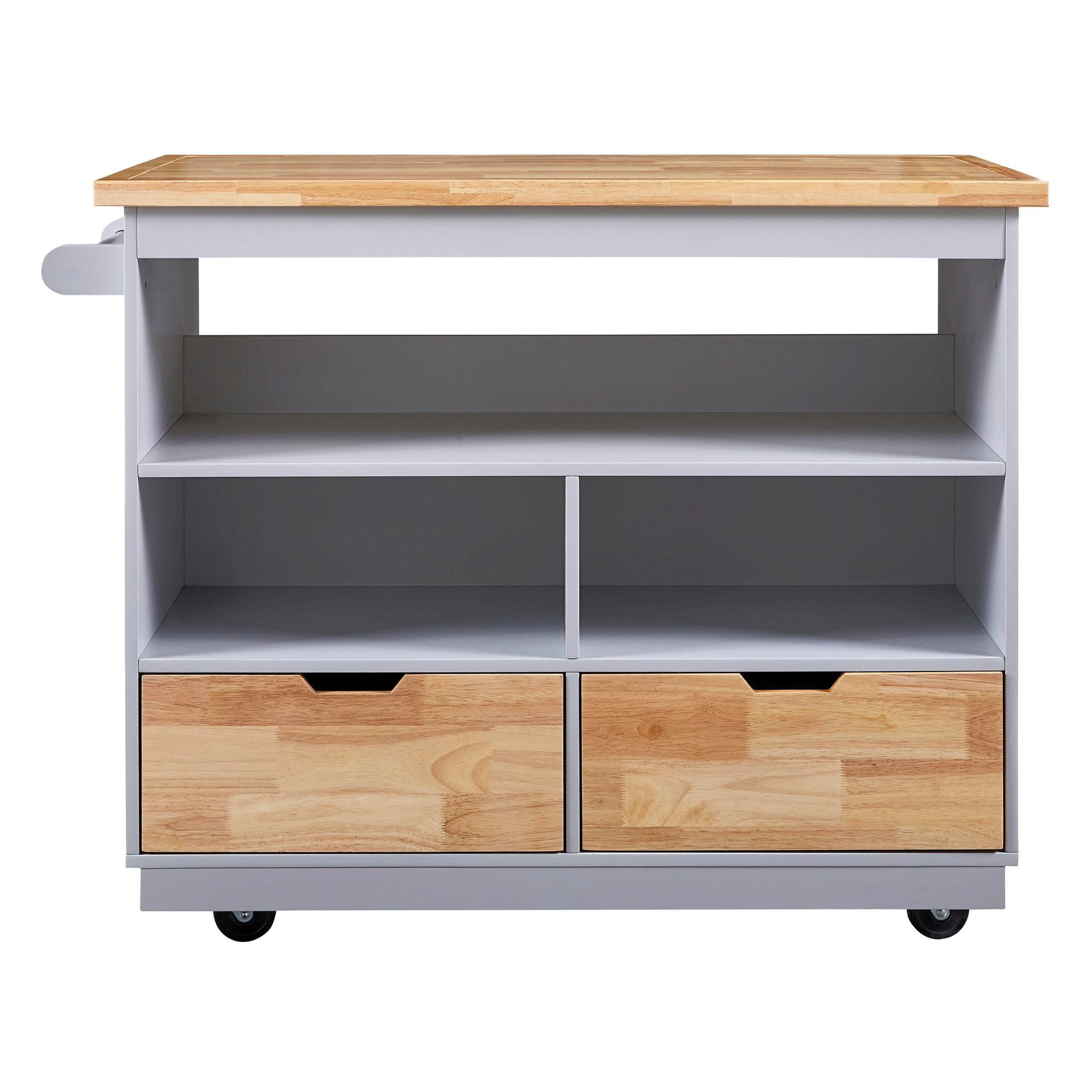 Lark Manor™ Two-sided Rolling Kitchen Island with Wine & Spice Rack, 2 ...