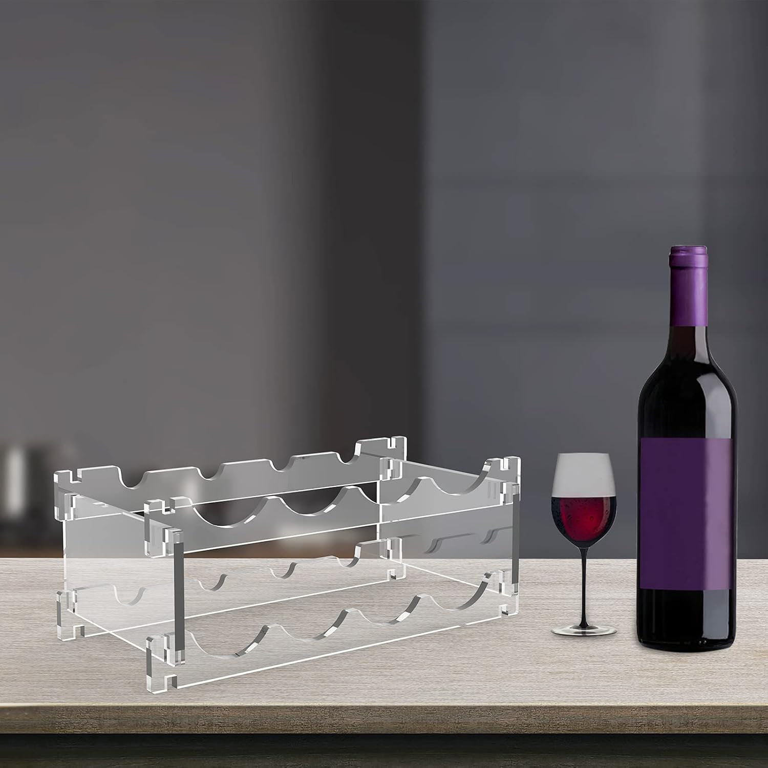 Latitude Run® 8 Bottle Wine Rack Countertop Free Standing Floor ...