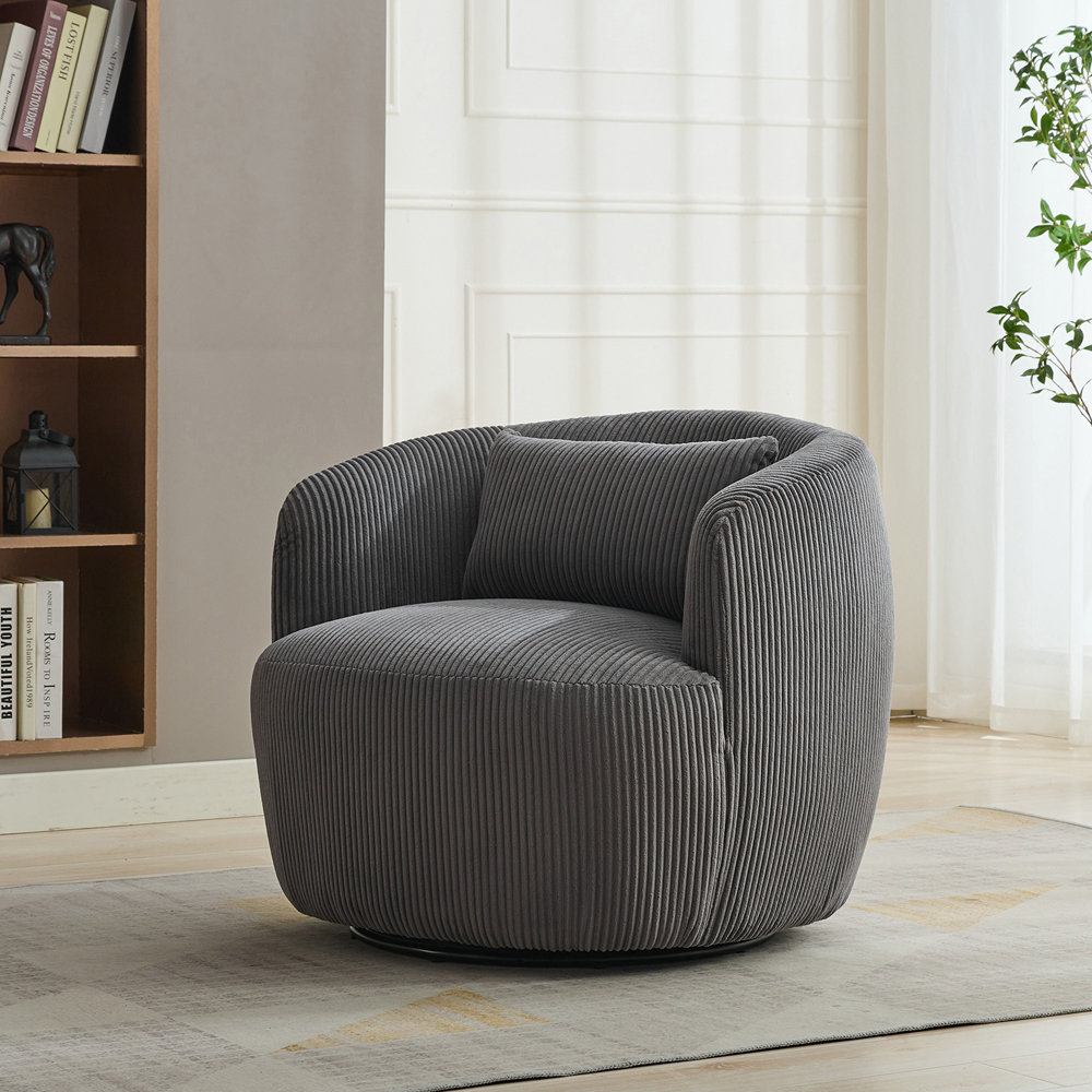 Latitude Run® Swivel Armchair with 360° Rotation, Comfortable High ...