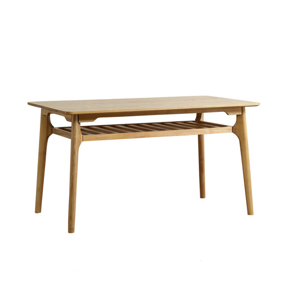 Corrigan Studio® Nordic Solid Wood Rectangular Double Deck Dining Table ...