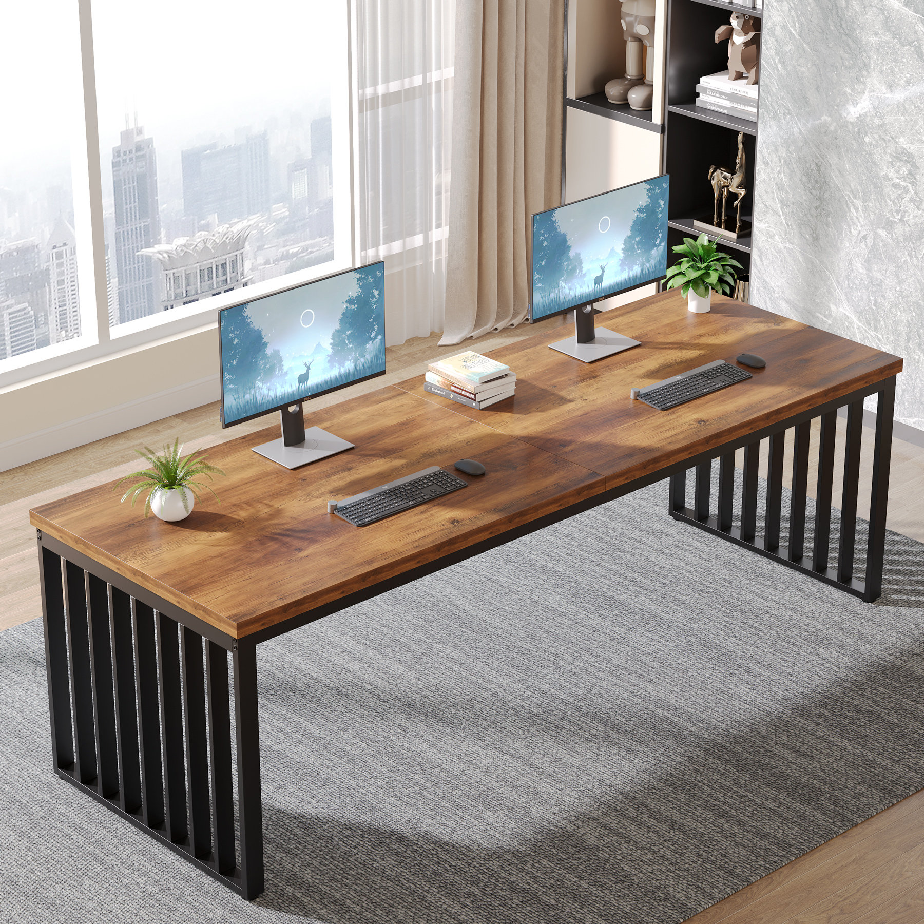 17 Stories 78.74" Extra Long Computer Desk 2 Person Desk (Chairs not ...