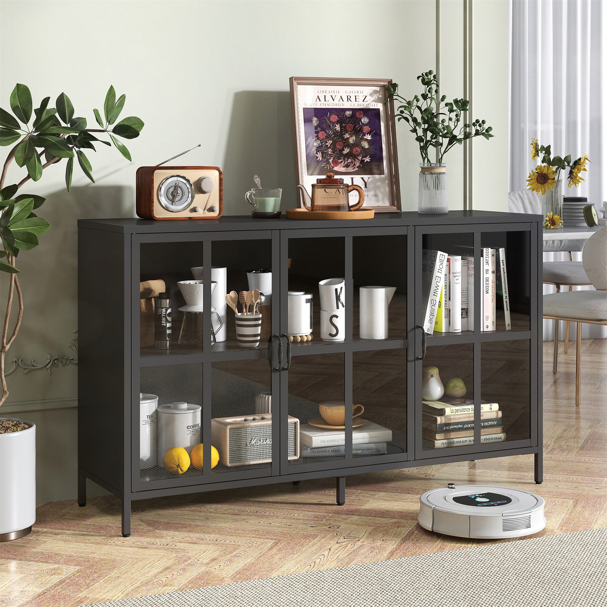 Latitude Run® Premium Heavy Duty Metal Sideboard Cabinet with Versatile ...