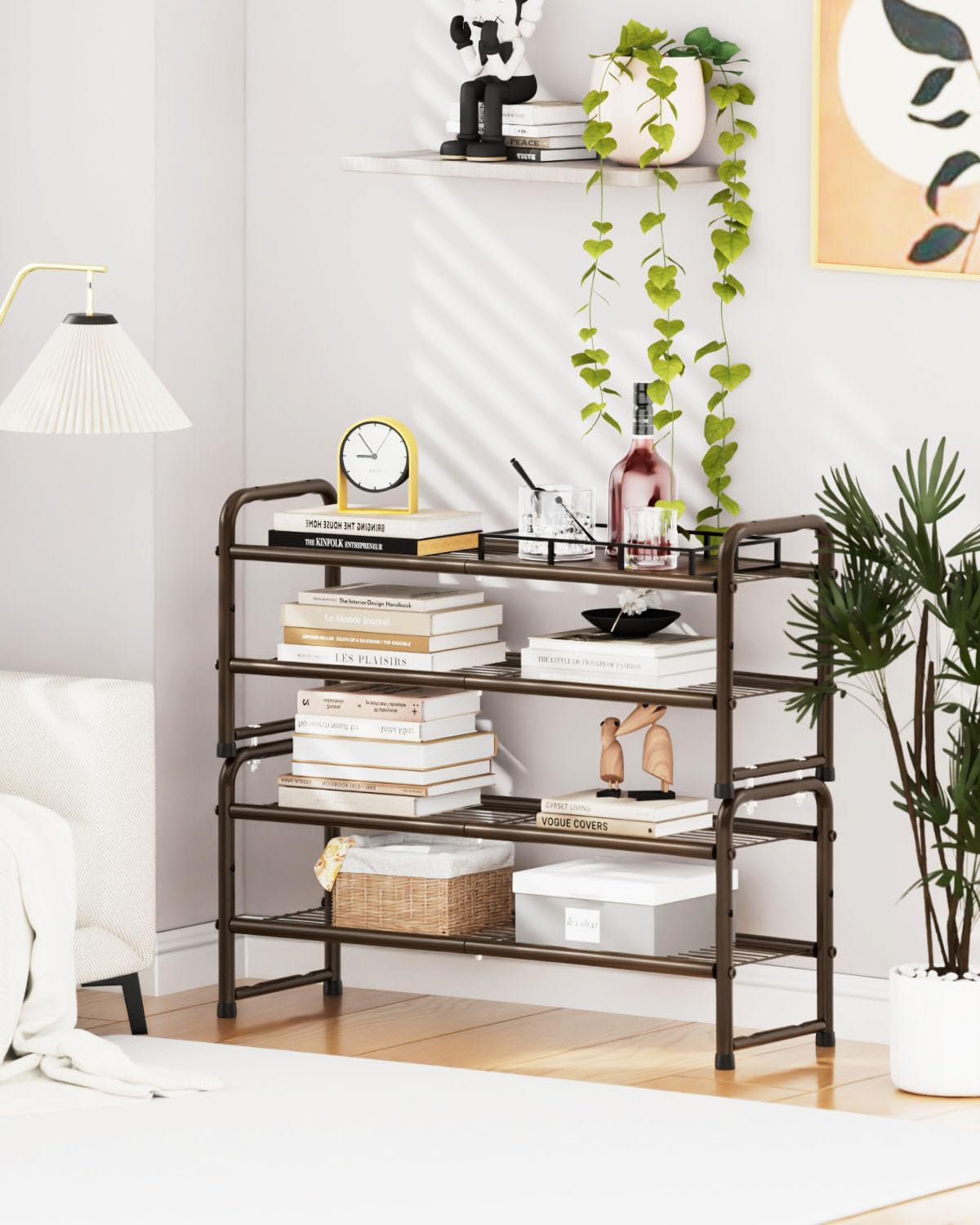 Rebrilliant Shoes Rack Shelf for Closet Metal Stackable Shoe Storage ...