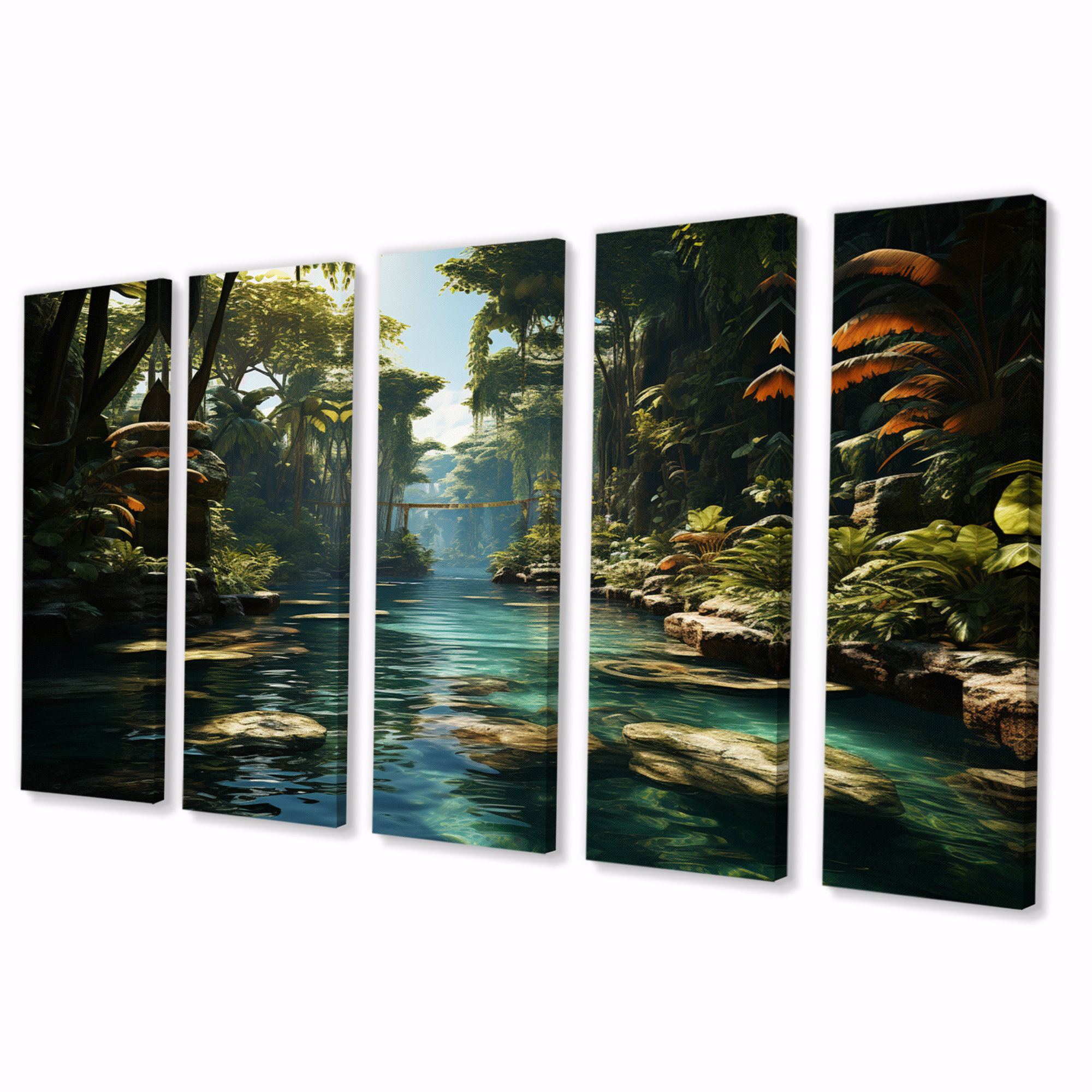 Design Art Dominican Tropical Oasis II - Landscapes Wall Art Living ...