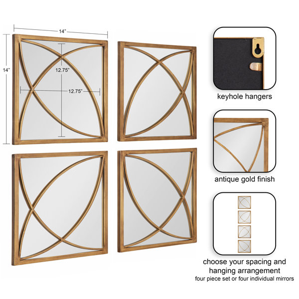 House of Hampton® Jiera Metal Mirror Set 4 Piece | Wayfair