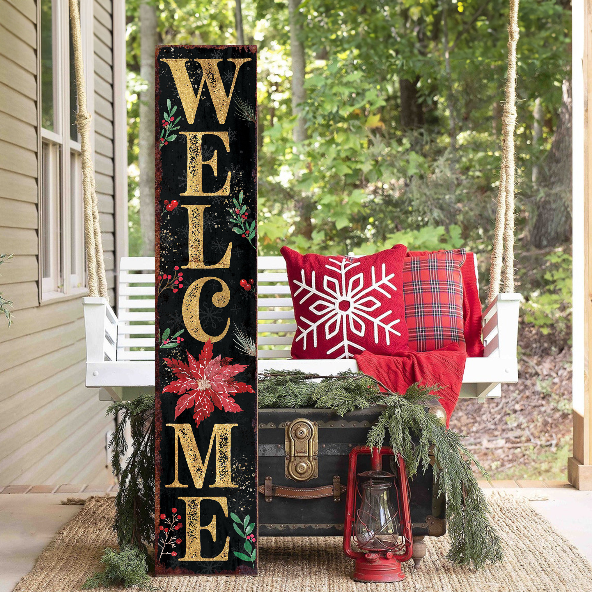 Ophelia & Co. 48in Welcome Christmas Porch Sign - Front Porch Christmas ...