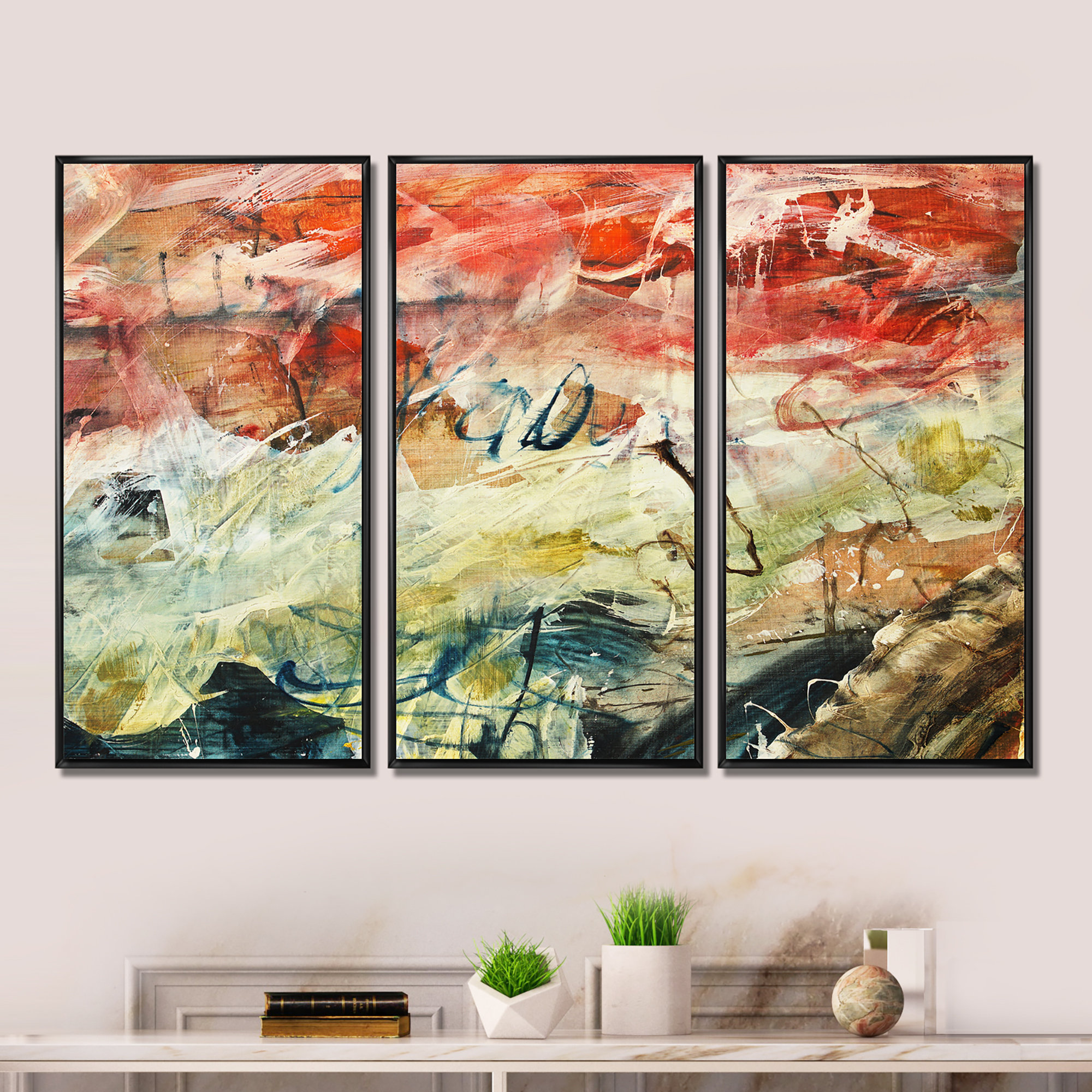Wrought Studio™ Tri Colors In Oil Painting - Contemporary Framed Canvas ...