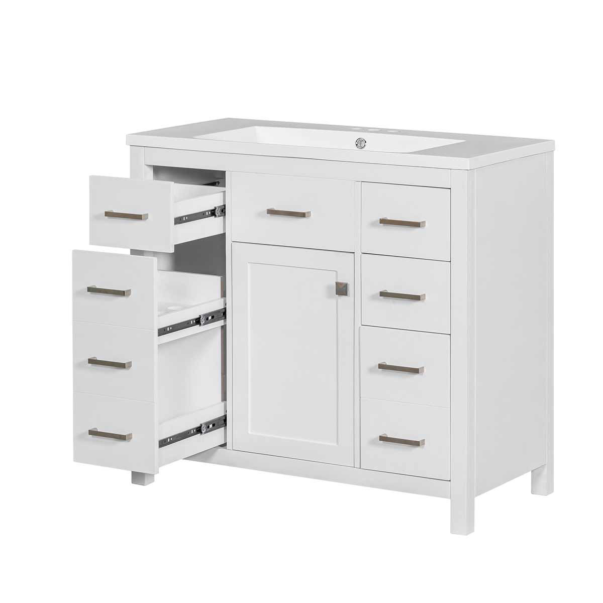 Winston Porter Modern 36 Inch Bathroom Vanity With Resin Sink