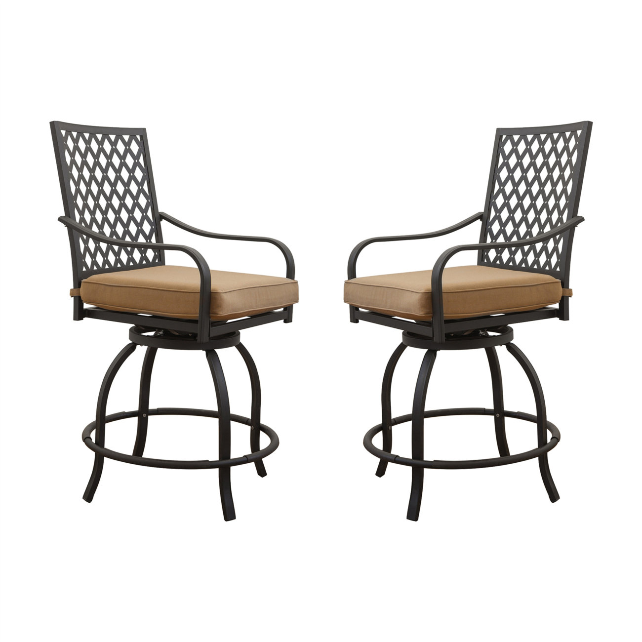 Red Barrel Studio Outdoor Living Swivels Bar Stools, Outdoor Bistro Set ...