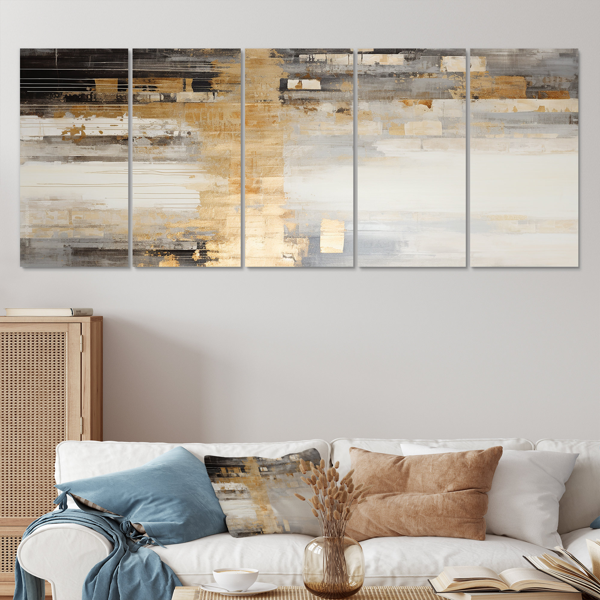 Ivy Bronx Gold Sensibility Subtle Minimalism I - Abstract Wall Art ...