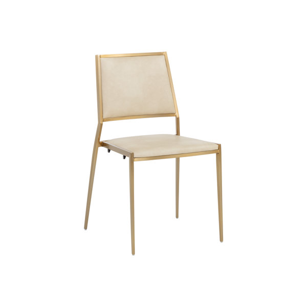 Everly Quinn Yukari Faux Leather Upholstered Stacking Side Chair | Wayfair