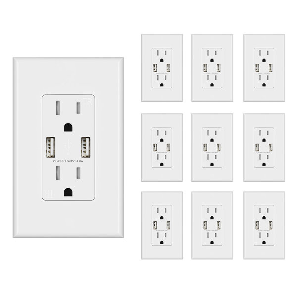 ELEGRP Tamper Resistant Outlet with USB Port - Wayfair Canada