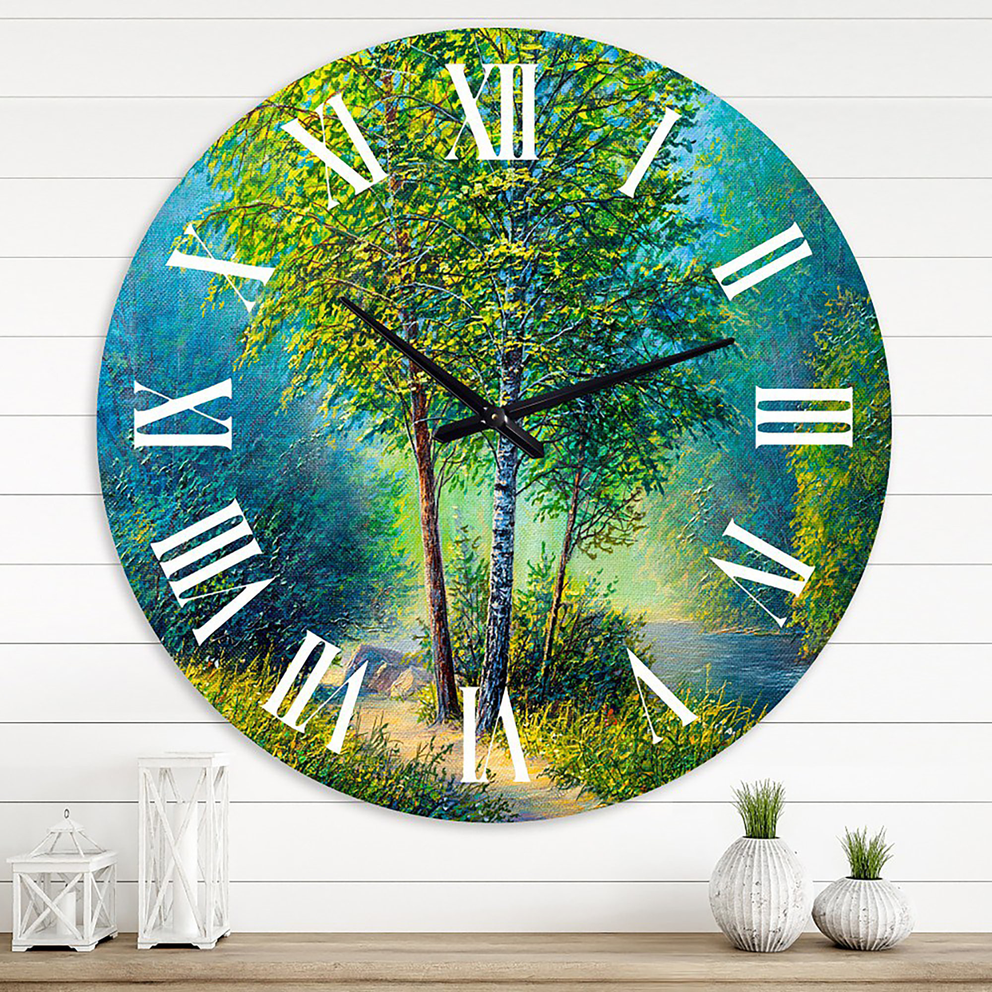 East Urban Home Three VIbrant Trees By The River - Lake House wall ...