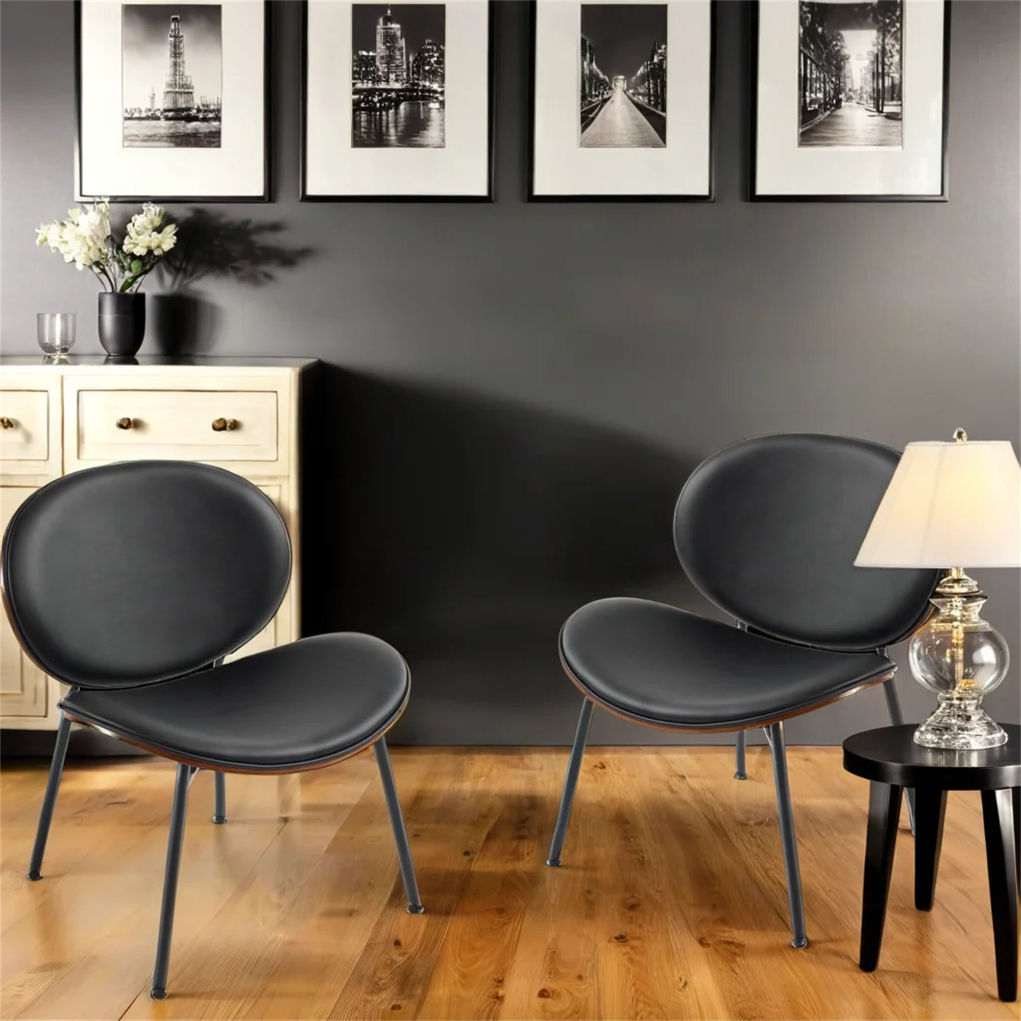 George Oliver Mid-Century Modern Shell Chair Single Side Chair Tripod ...