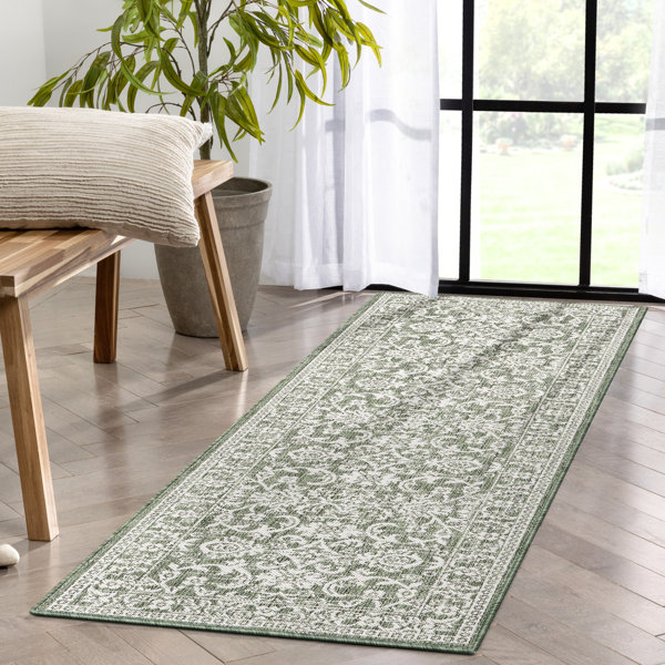 Well Woven Tapis intérieur / extérieur vert tissé Lia Delphi et ...