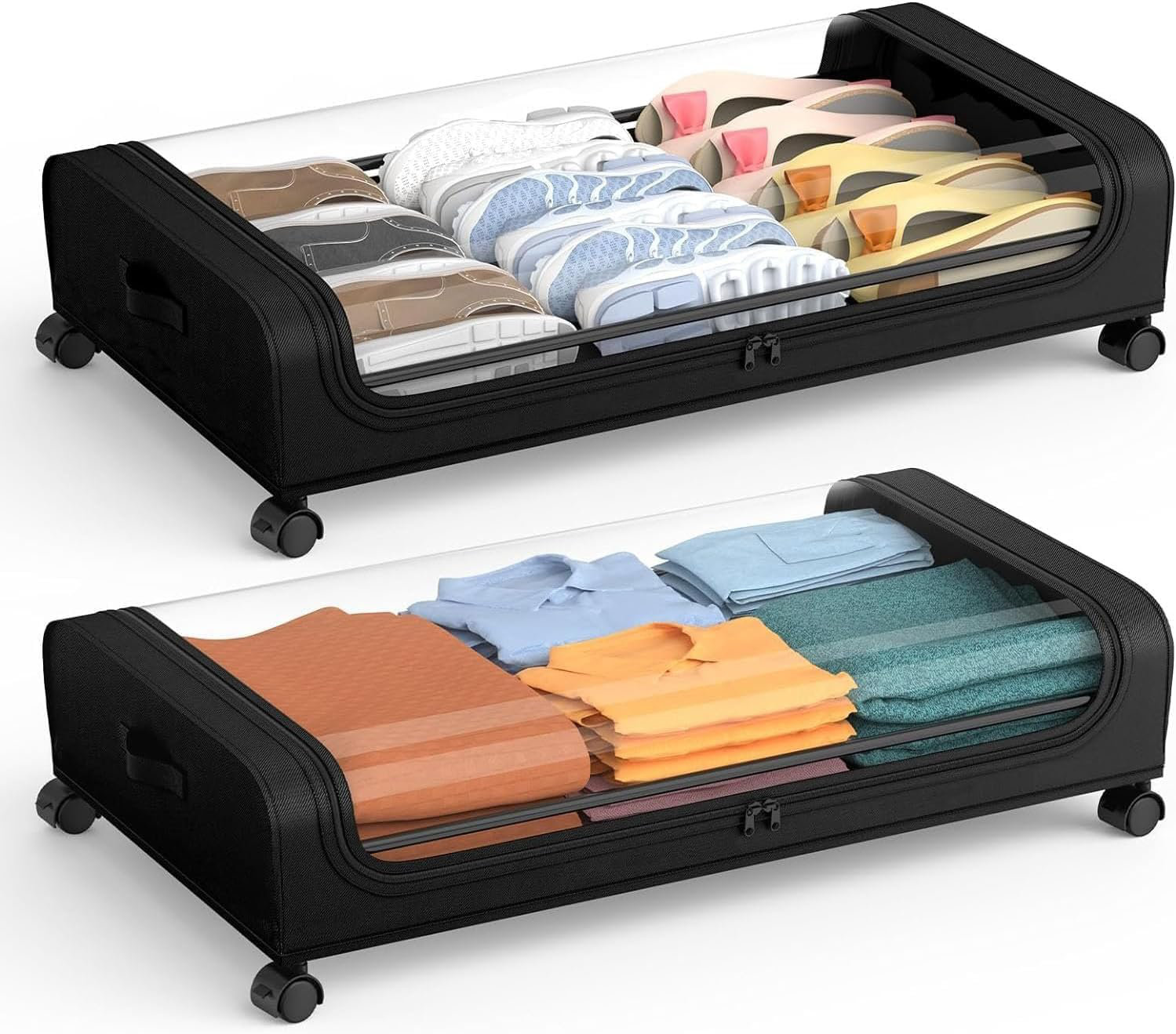 Hokku Designs Underbed Storage Cabinet with Wheels, Set of 2 Underbed ...