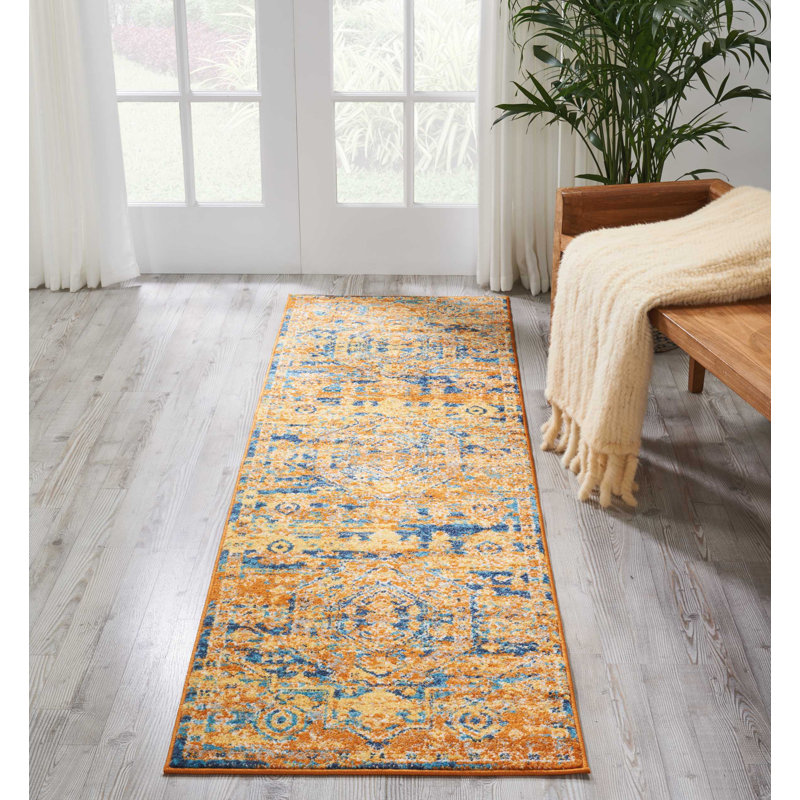 Langley Street® Verda Oriental Sunny Gold/Teal Blue Area Rug "& Reviews ...