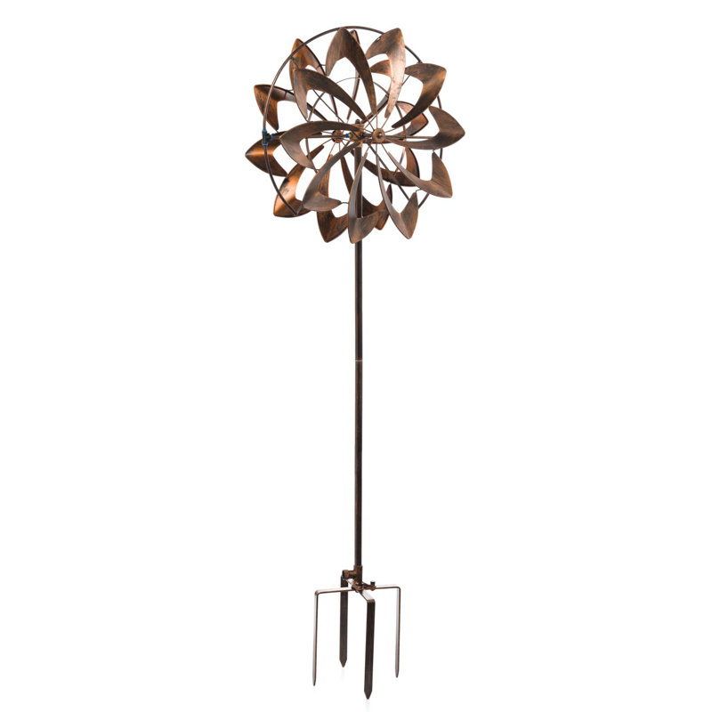 Freeport Park® Hymes Hydro Metal Wind Spinner Garden Stake & Reviews ...