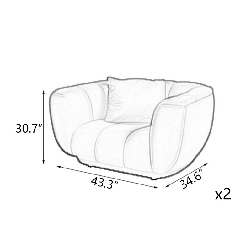 GEMEZO 43.3'' Wide Barrel Chair | Wayfair