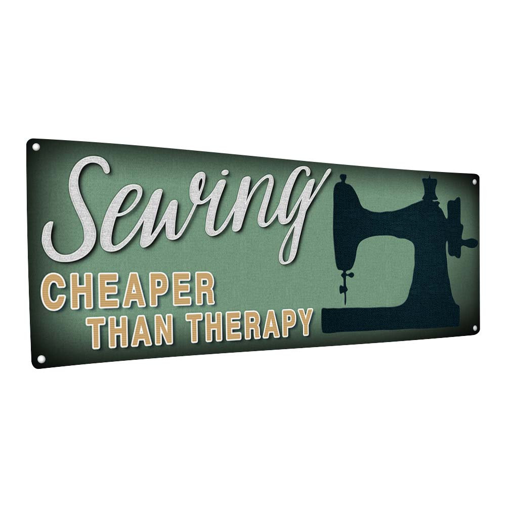 Winston Porter " Sewing Cheaper Than Therapy Metal Sign " on Metal ...