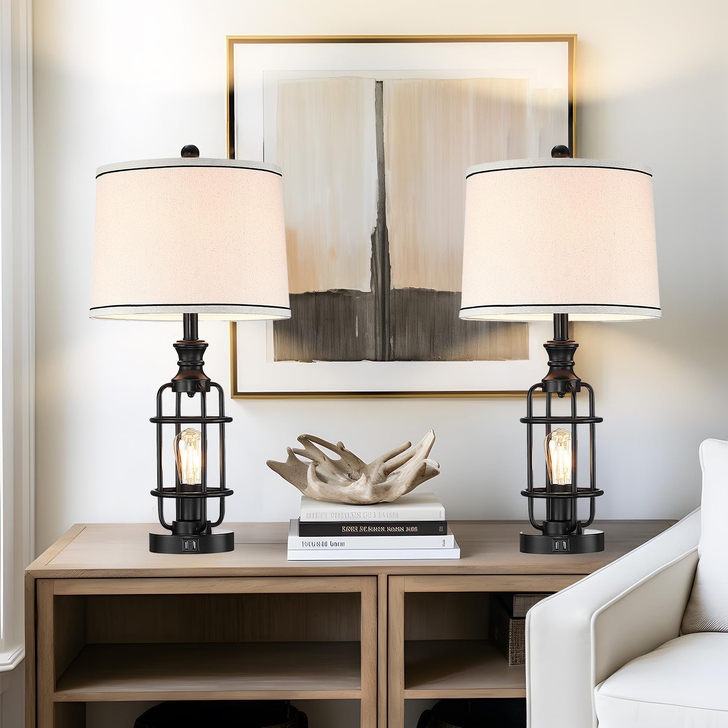 Williston Forge USB Charging Port Table Lamp Set Of 2 - Wayfair Canada