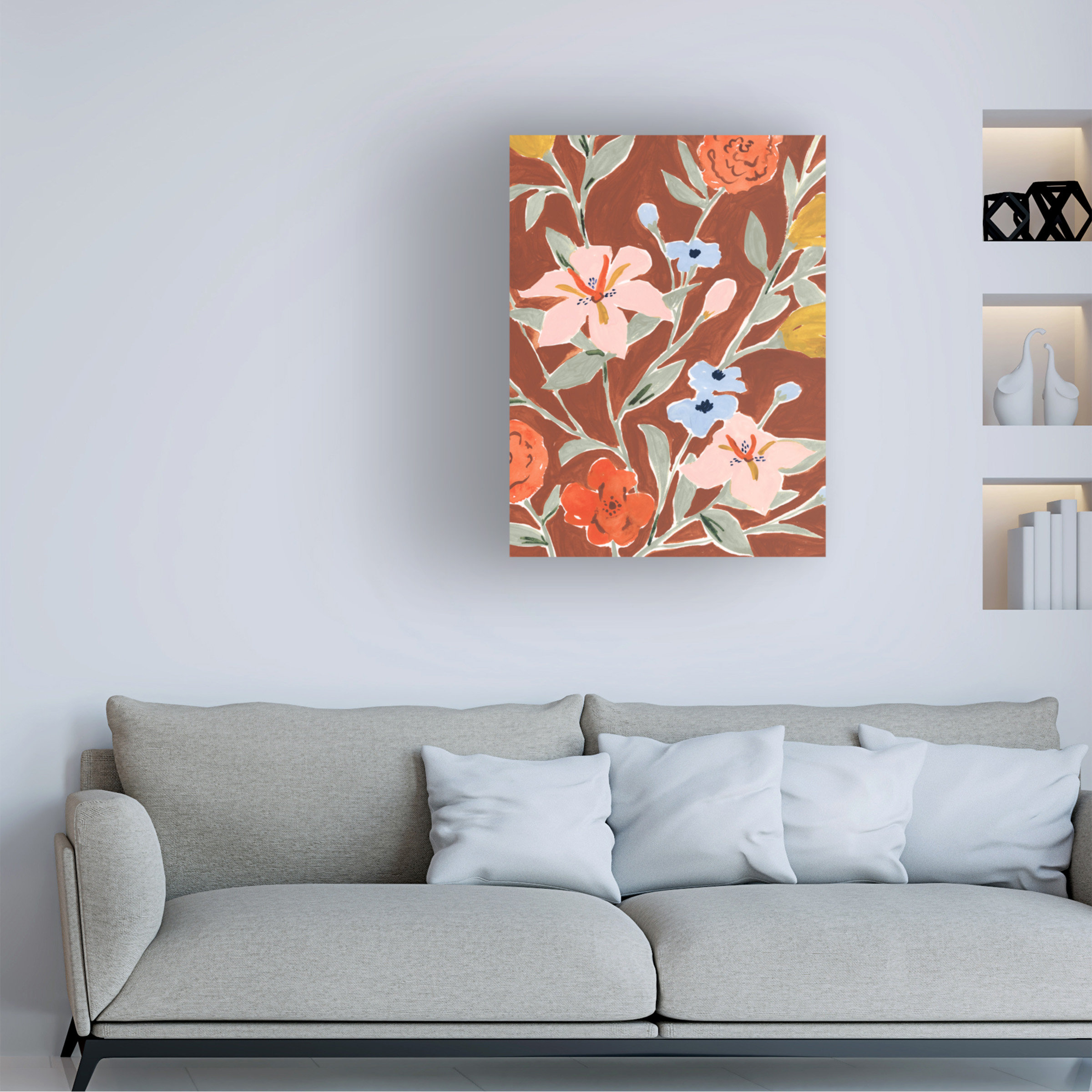 Wrought Studio™ Modern & Contemporary Warm Floral I On Canvas Print ...