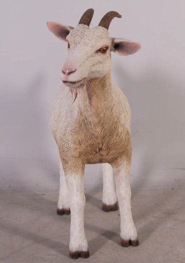 Rosalind Wheeler Cream Goat Life Size Statue | Wayfair