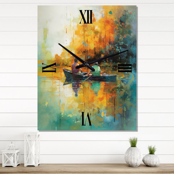 Latitude Run® Autumn Lake Full Moon Serenity Dinghy Rowing I ...