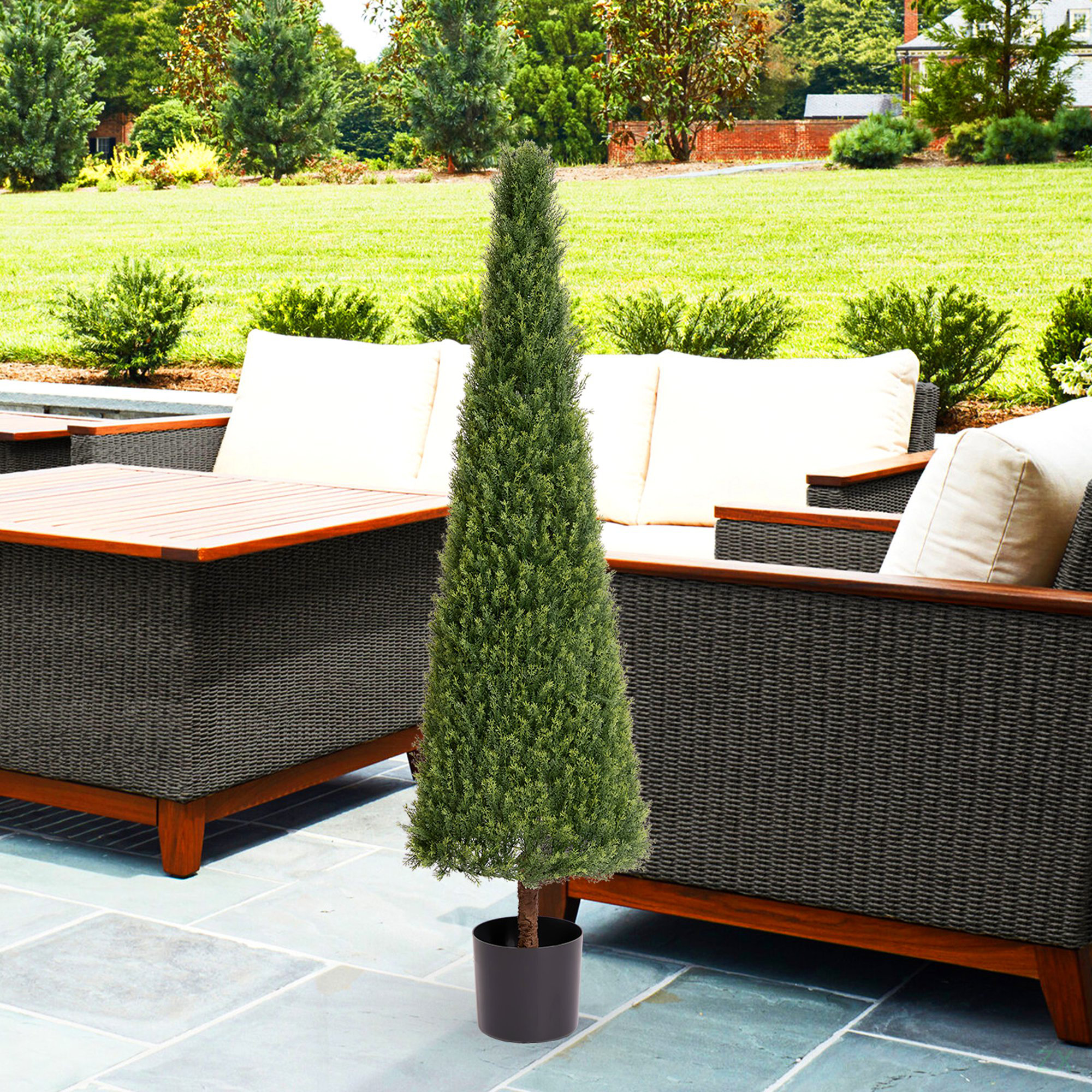 XICHONGDIANSHANG Tree Artificial Boxwood Topiary Tree Plant Potted ...