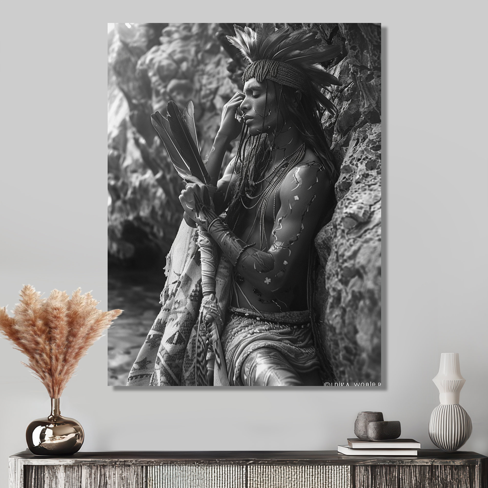 Bungalow Rose First Nation Warrior With Feather Headdress - Native ...