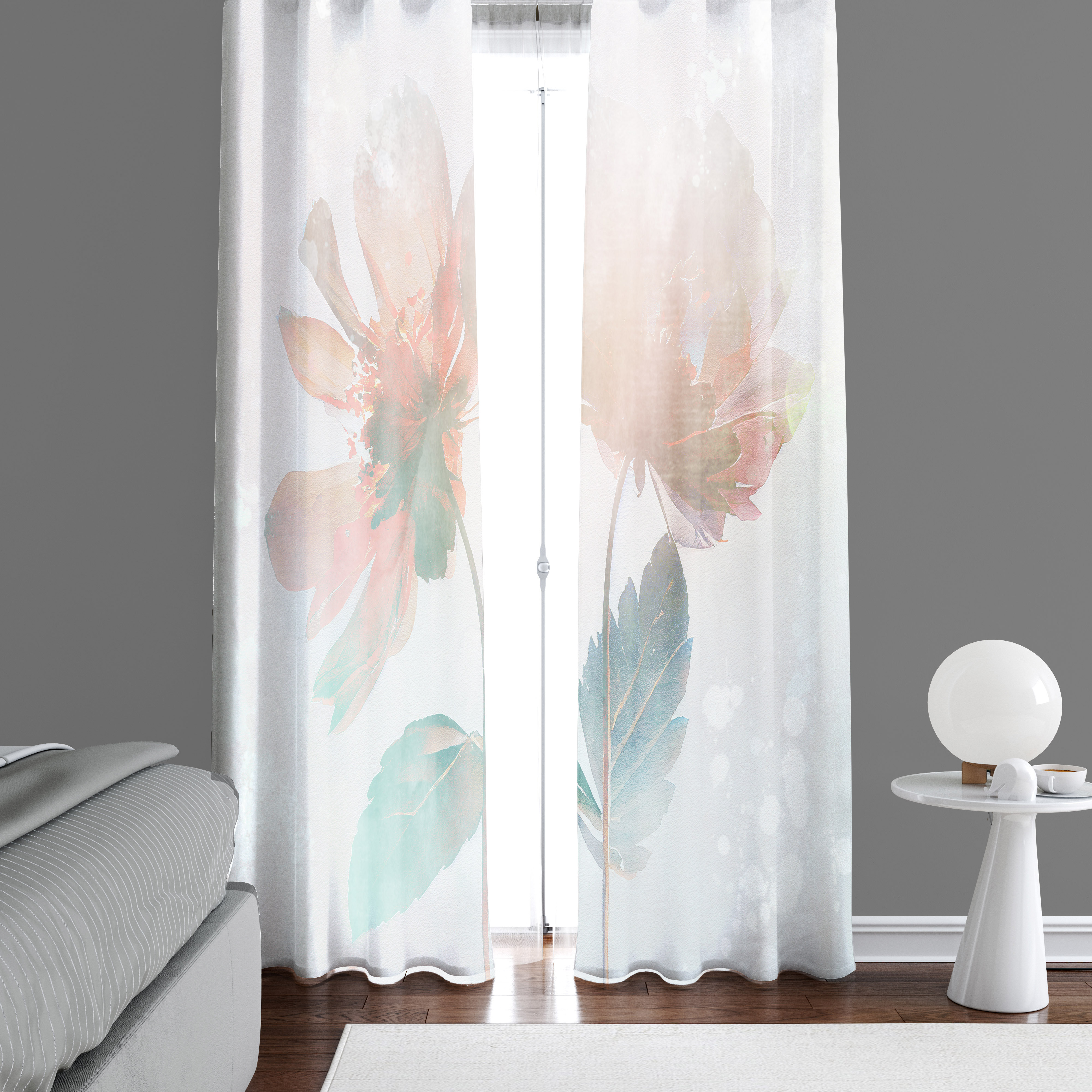 East Urban Home Annajean Polyester Semi-Sheer Curtain Pair | Wayfair