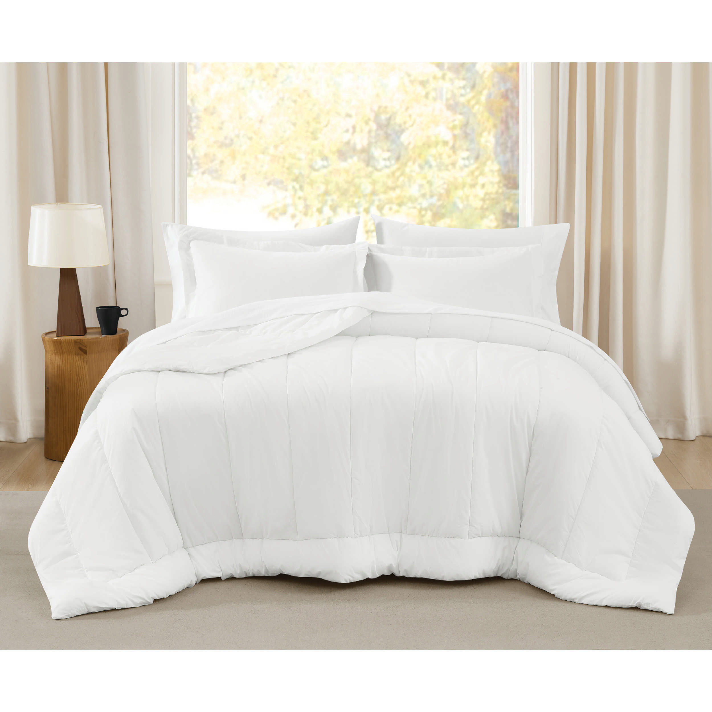 Brooklyn Loom Oversized Cotton Percale King 3 Piece Comforter Set ...