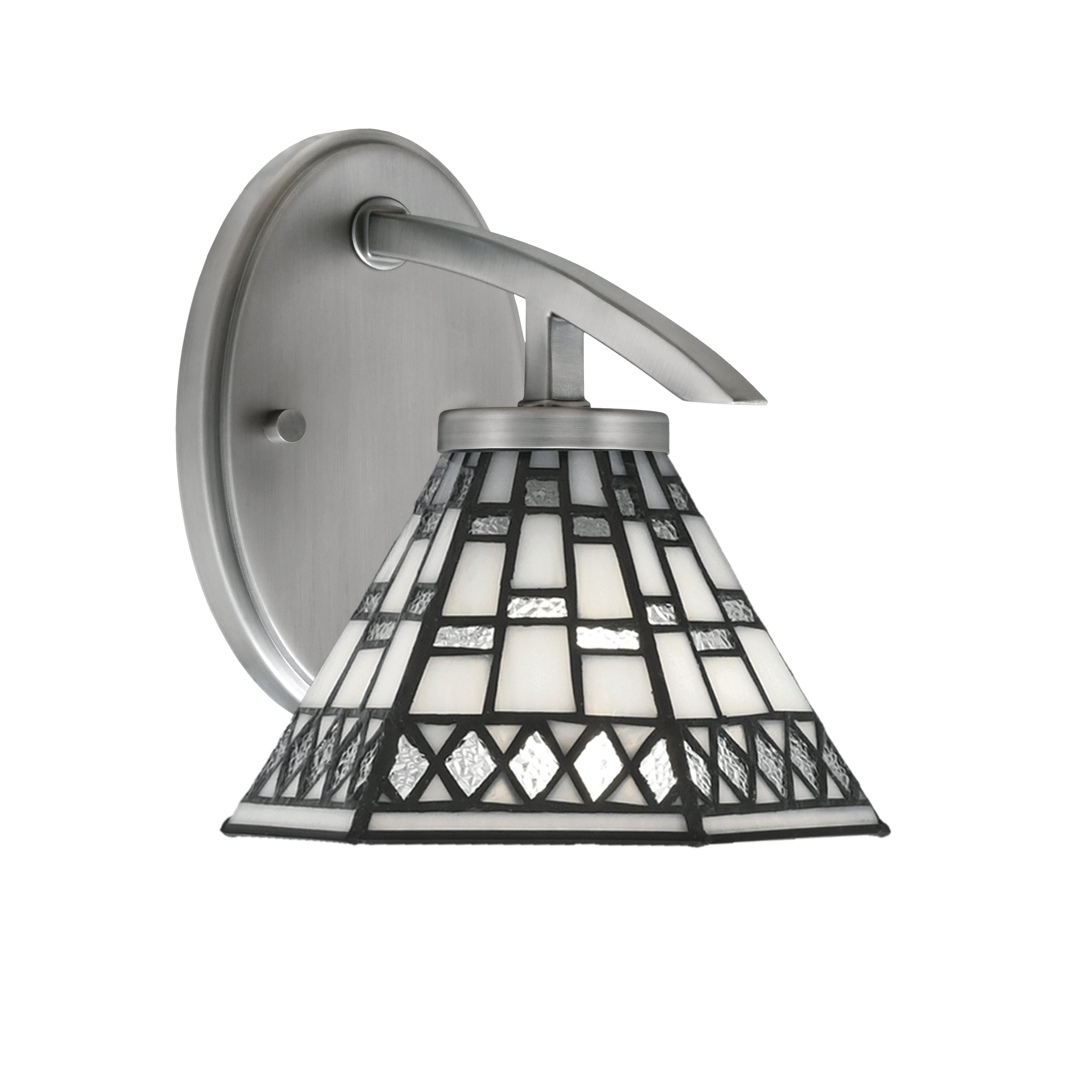 Toltec Lighting Kurve Downlight Wall Sconce With 7" Pewter Art Glass ...