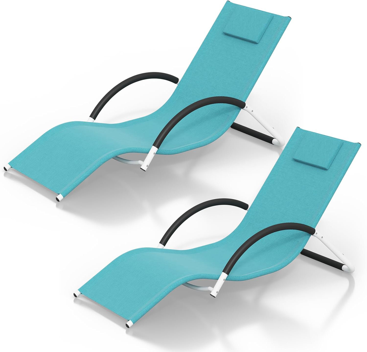 Ebern Designs Patio Lounge Chairs Set of 2 with Ergonomics, Quick-Dry ...
