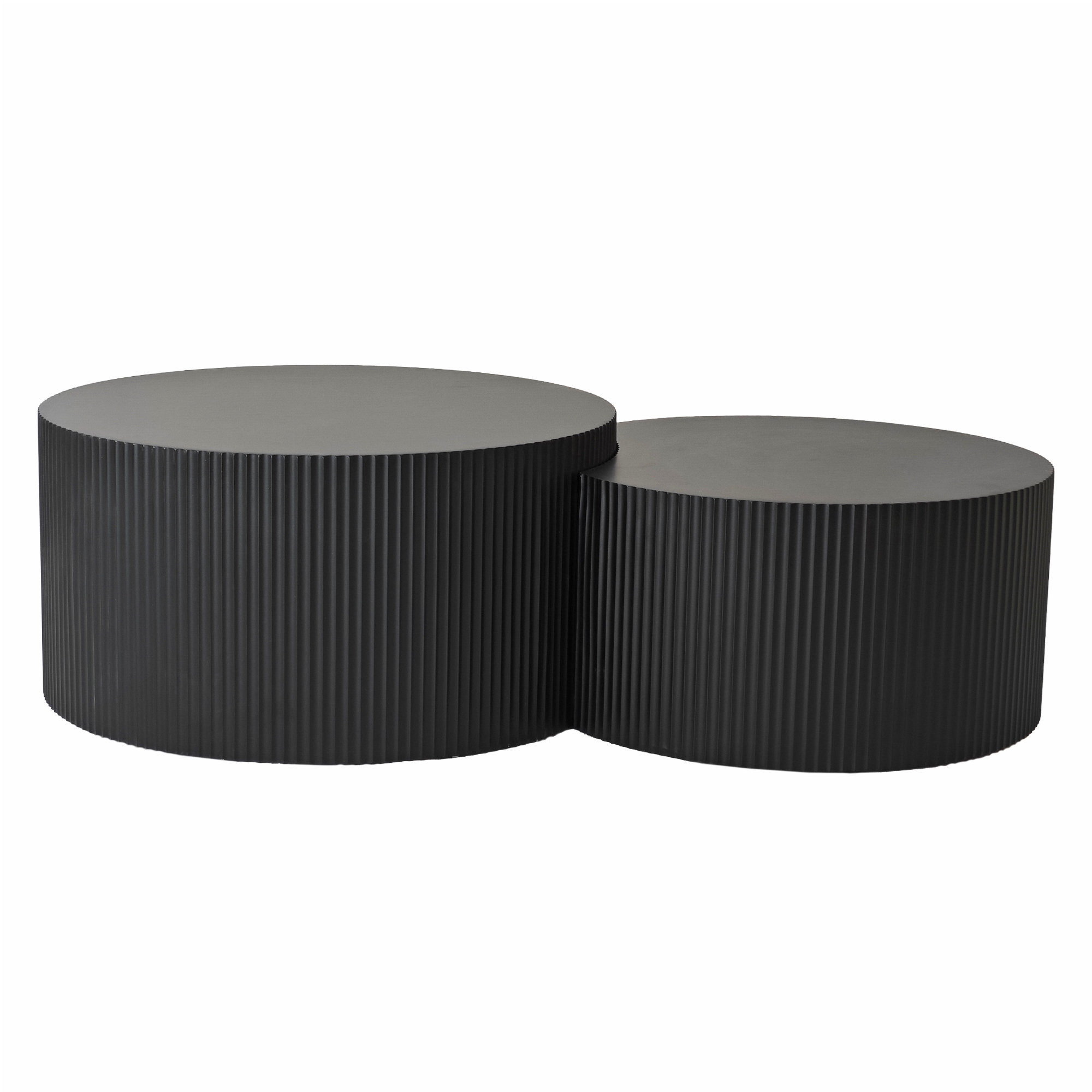 Latitude Run® Vertical Stripe Design Nesting Coffee Table(Set of 2 ...