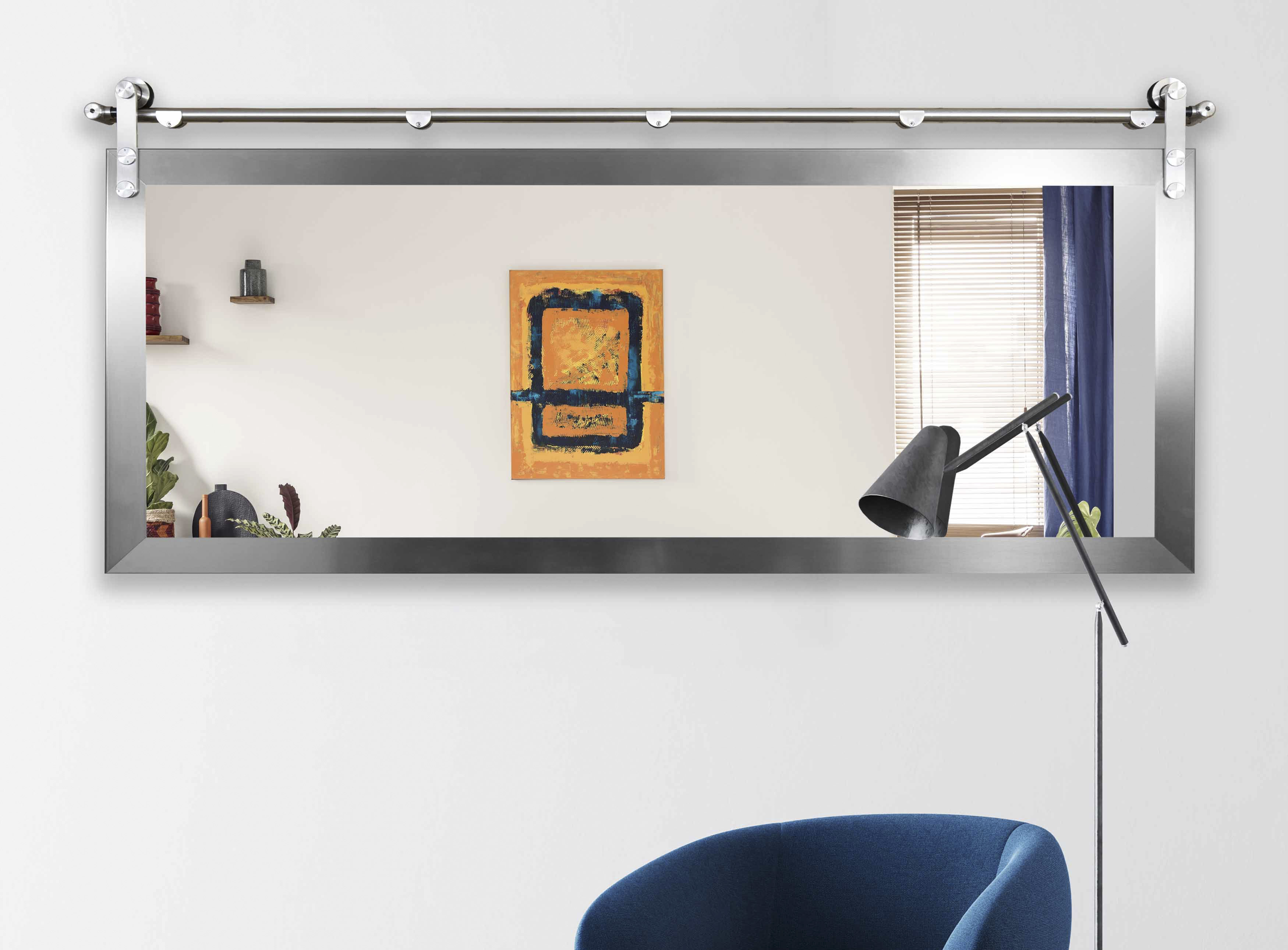 Zipcode Design™ Badillo Vanity/Accent Mirror And Steel Barn Door Track ...