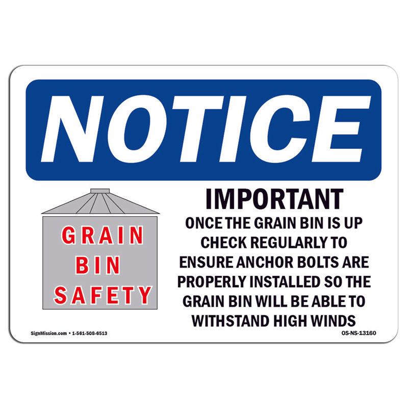 SignMission Grain Bin Silo Safety Sign | Wayfair