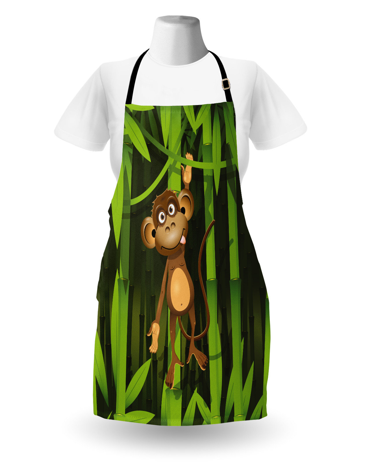 East Urban Home Brown Green Apron Unisex, Wild Monkey, Adult Size ...