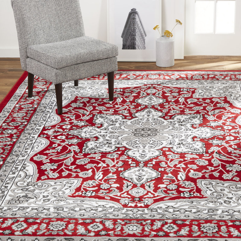 Andover Mills™ Mountview Performance Red/Gray Rug & Reviews | Wayfair