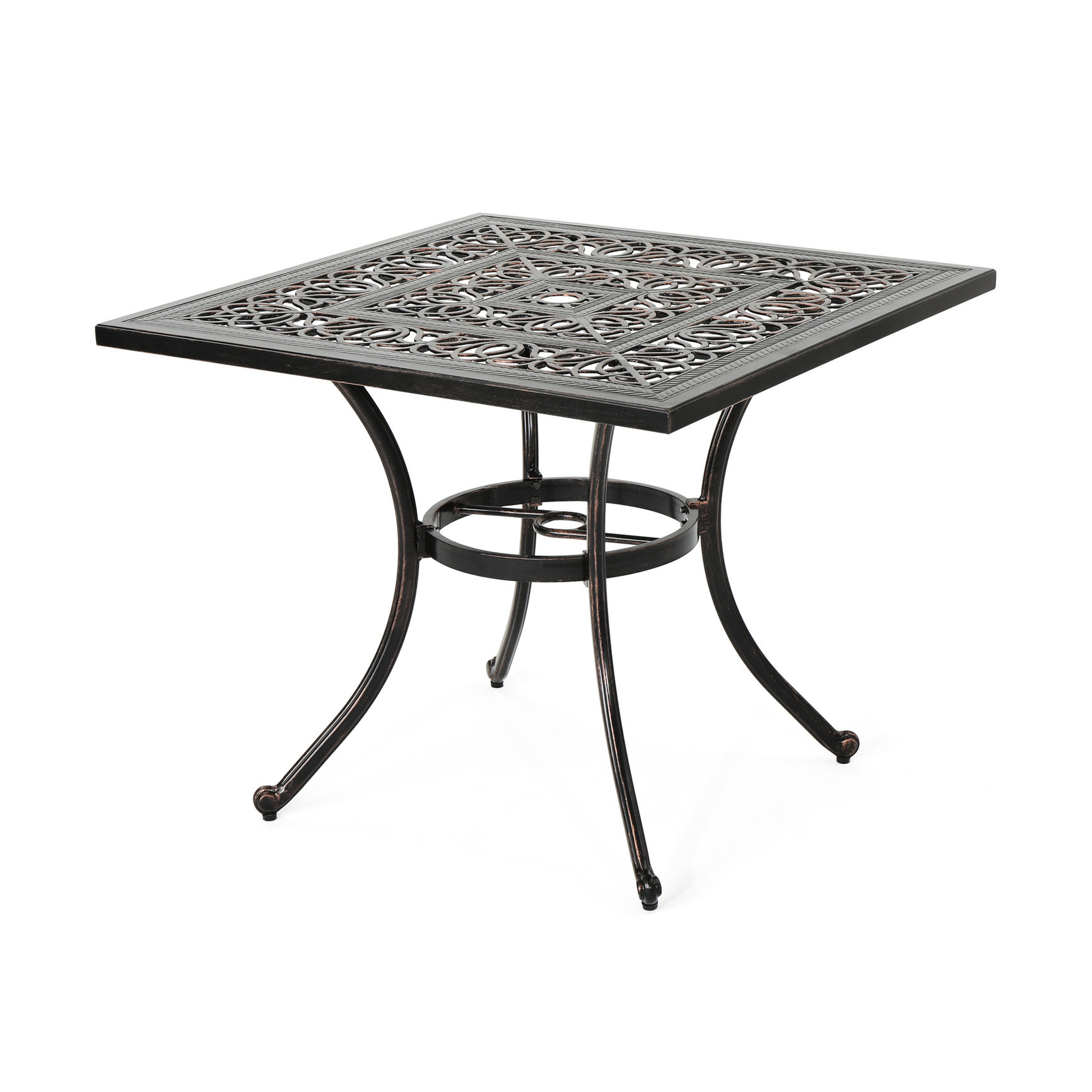 House of Hampton® Elegant Shiny Copper Cast Aluminum Outdoor Glass ...