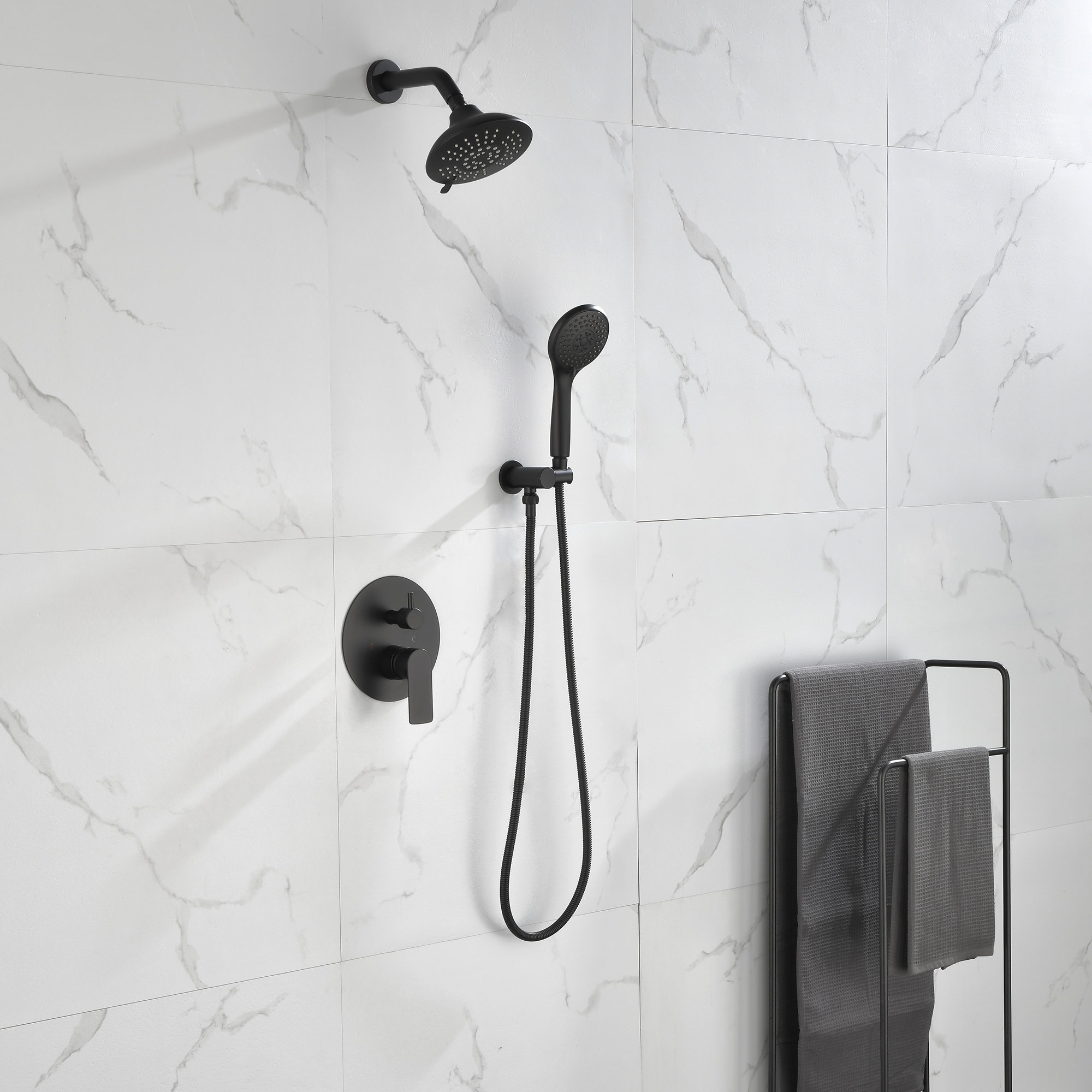 Aqua Gallery Stainless Steels Shower System,5 Functions Shower Kit With Rough-In Valve | Wayfair