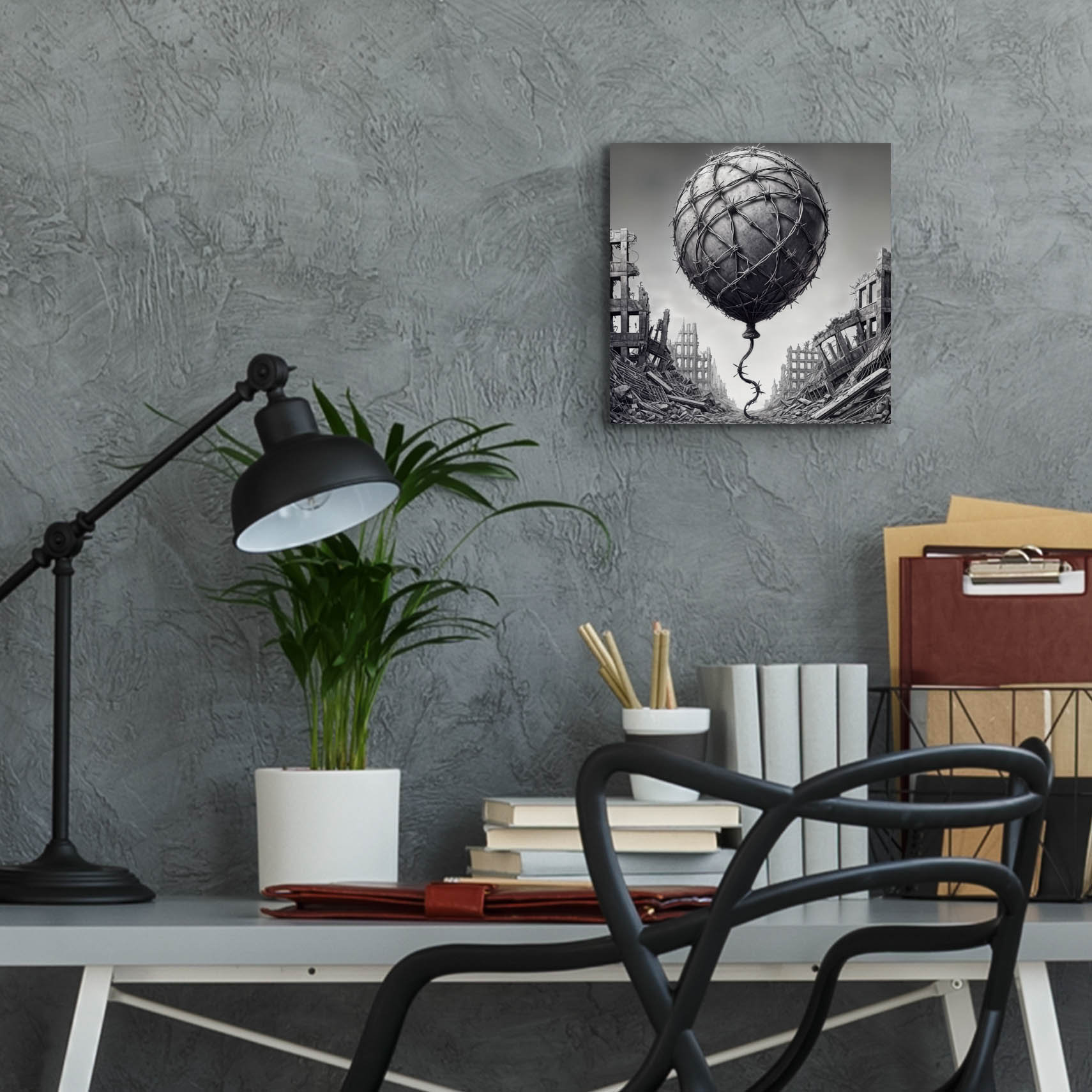 Ebern Designs 'Concrete Balloon' by Rey Klimt Acrylic Glass Wall Art ...