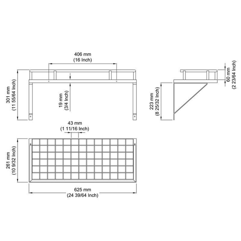 Prep & Savour Metal Handcrafted Rectangle Wall Mounted Pot Rack ...