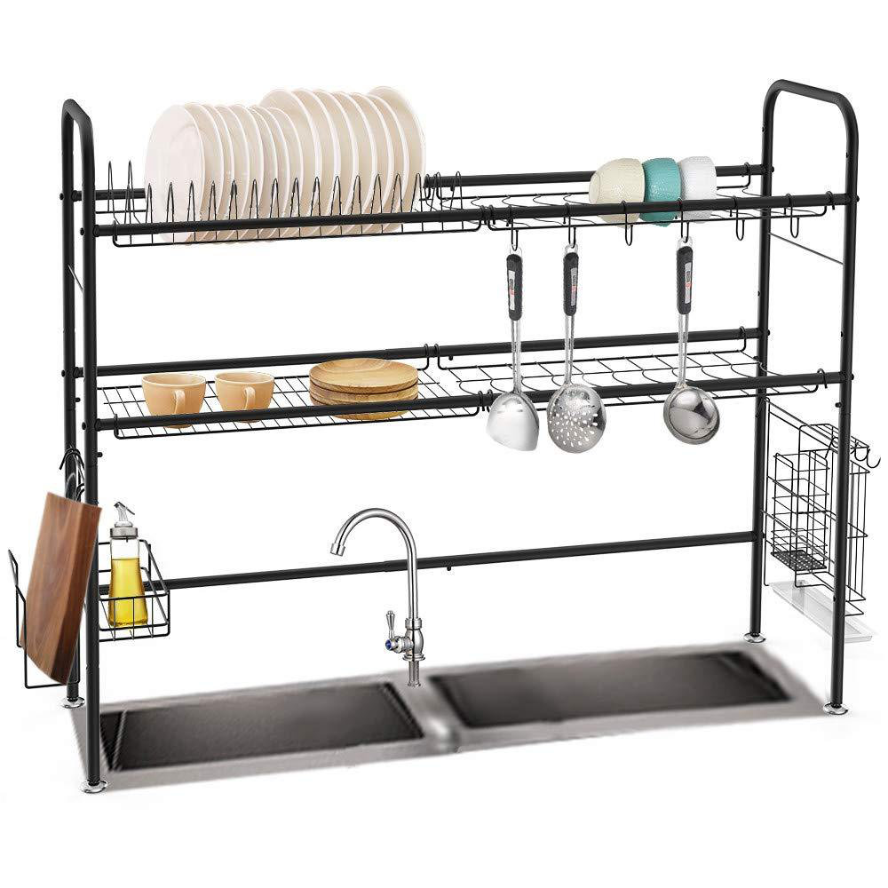 Haitral Stainless Steel Adjustable 2 Tier Dish Rack | Wayfair