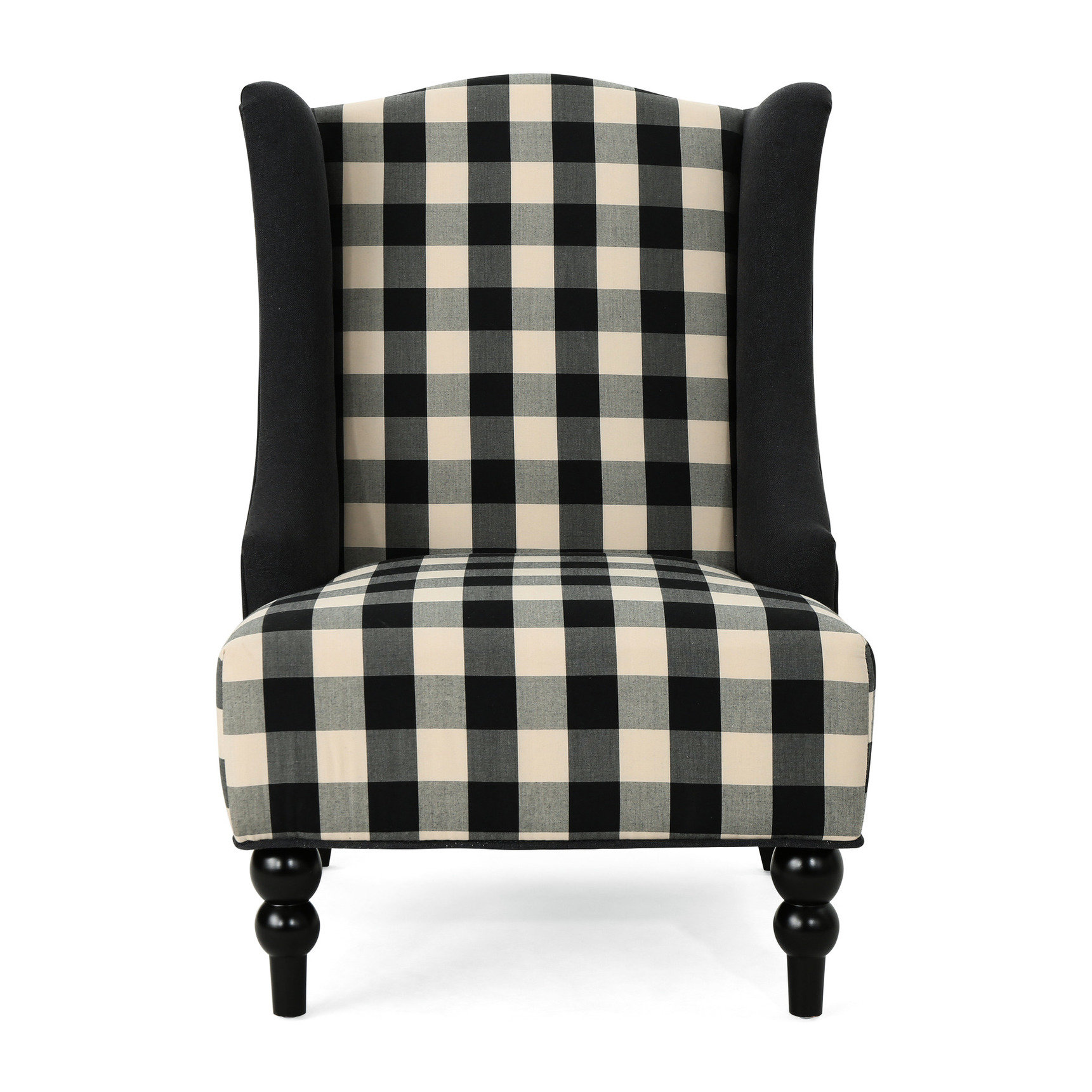 Everly Quinn Modern High-back Club Chair Upholstered In Black ...